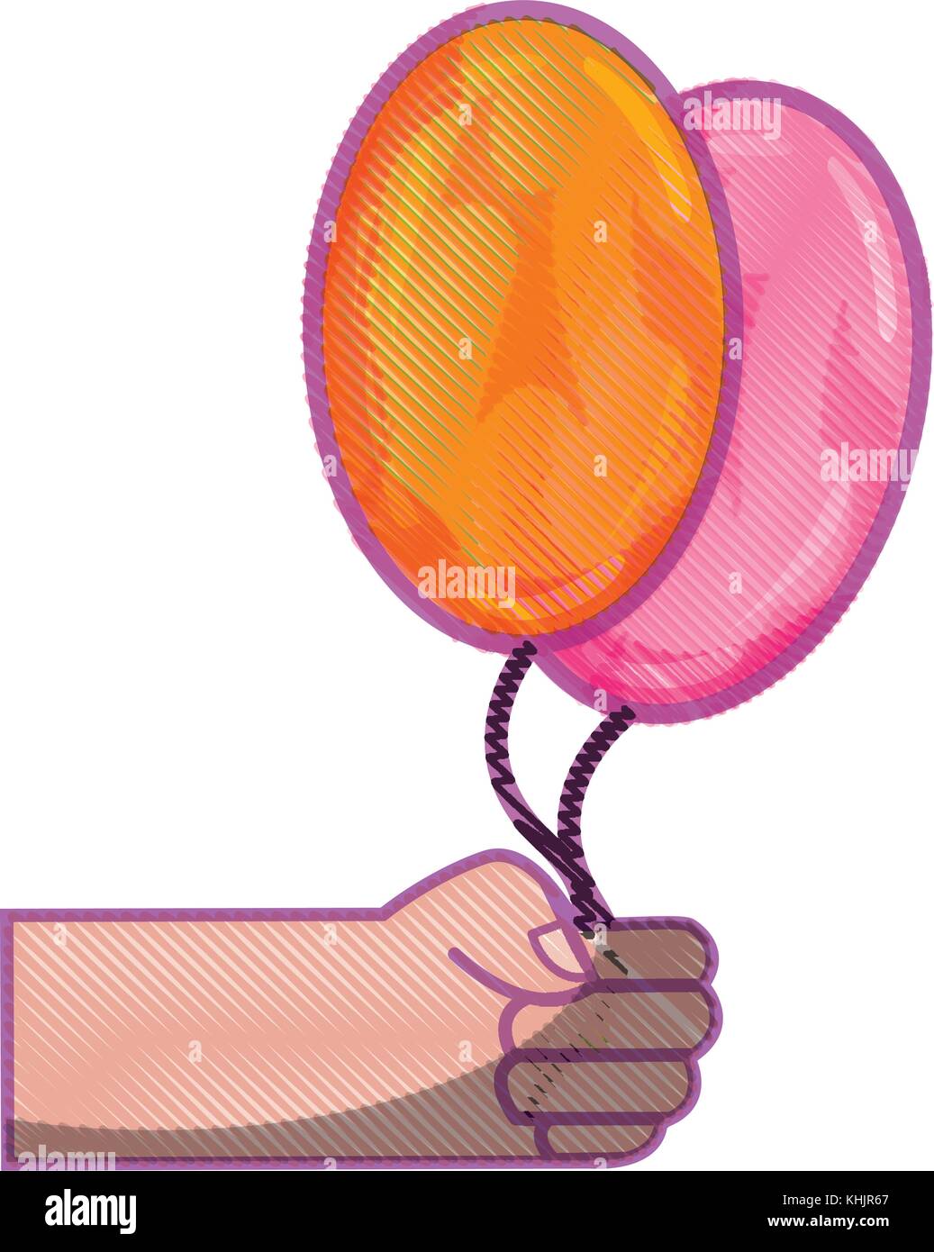 hand with balloons party celebration decoration Stock Vector Image ...