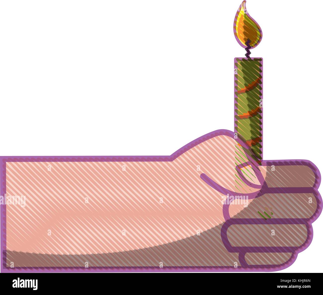 hand with candle fire decoration design Stock Vector Image & Art - Alamy