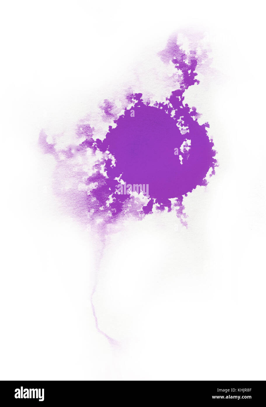 Watercolor Violet color splash on black background Stock Photo - Alamy