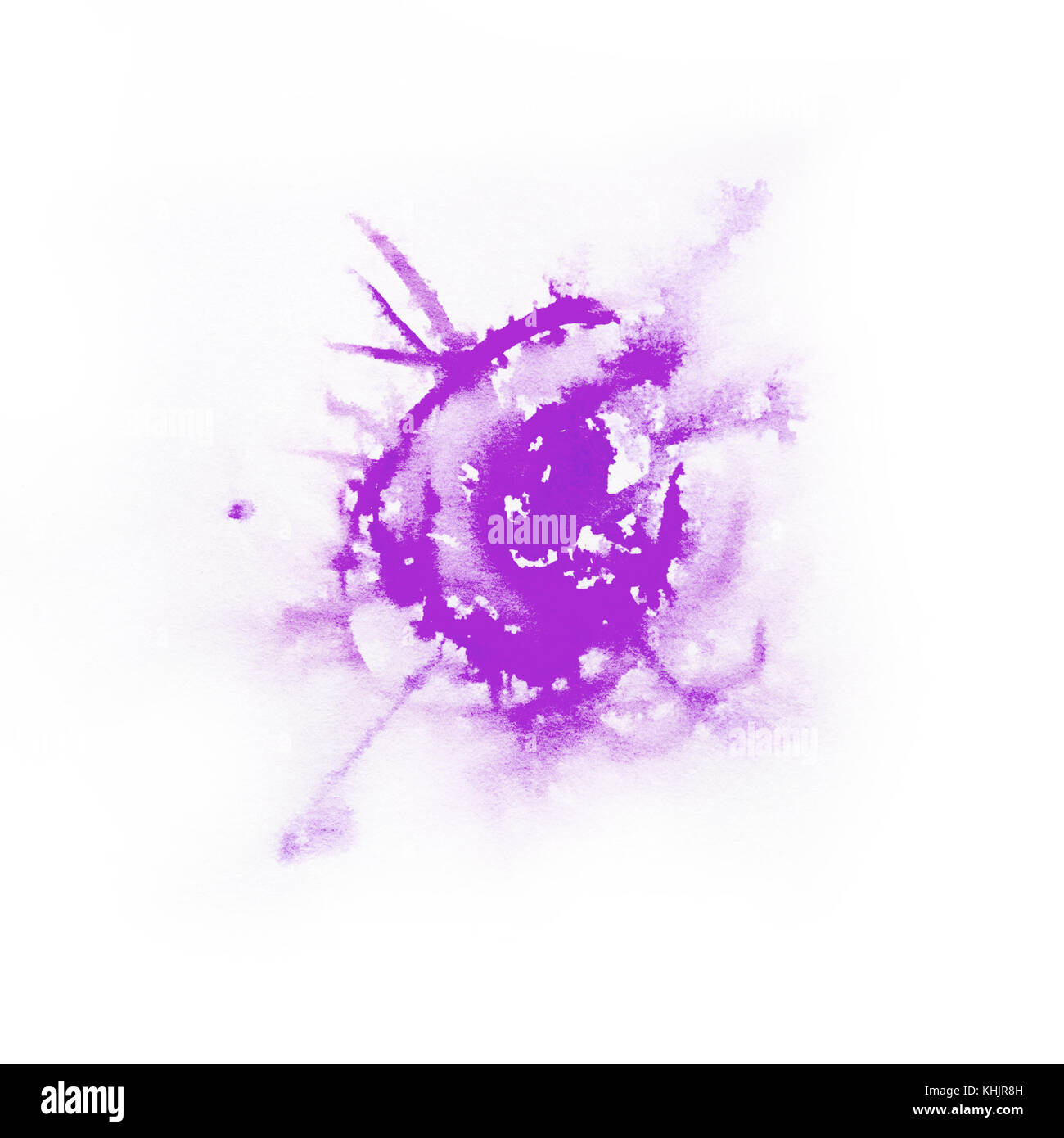 Watercolor Violet color splash on black background Stock Photo - Alamy