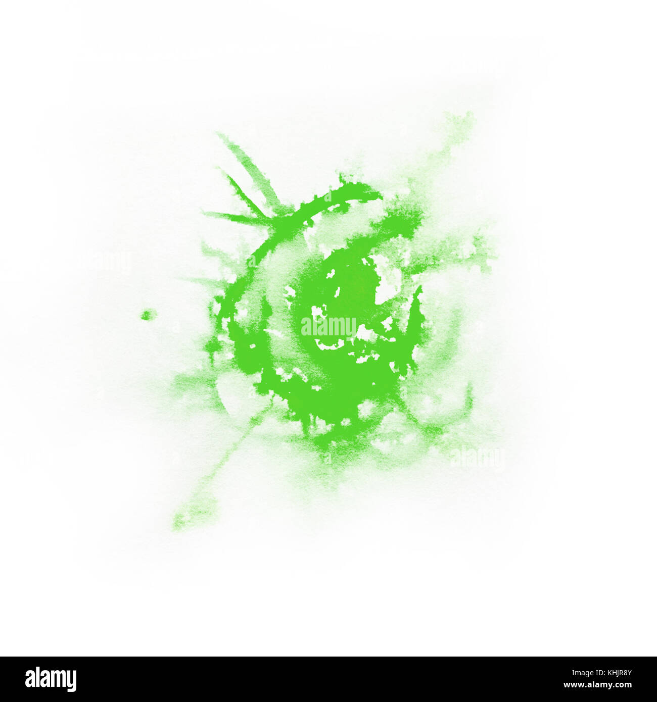 Watercolor Green color splash on black background Stock Photo - Alamy