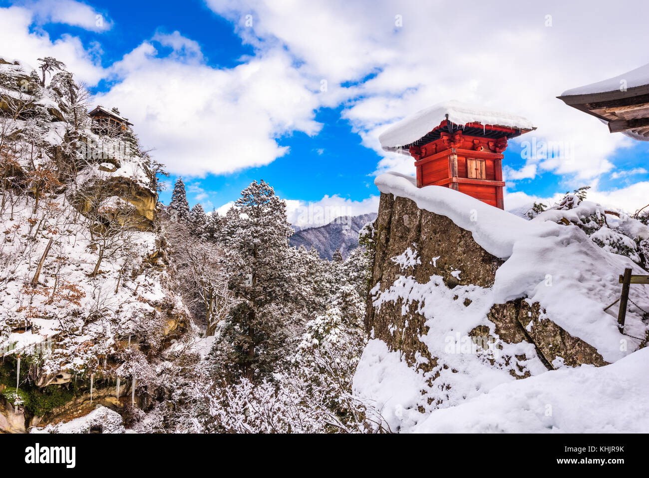 Yamadera, Japan at the Mountain Temple in winter Stock Photo - Alamy