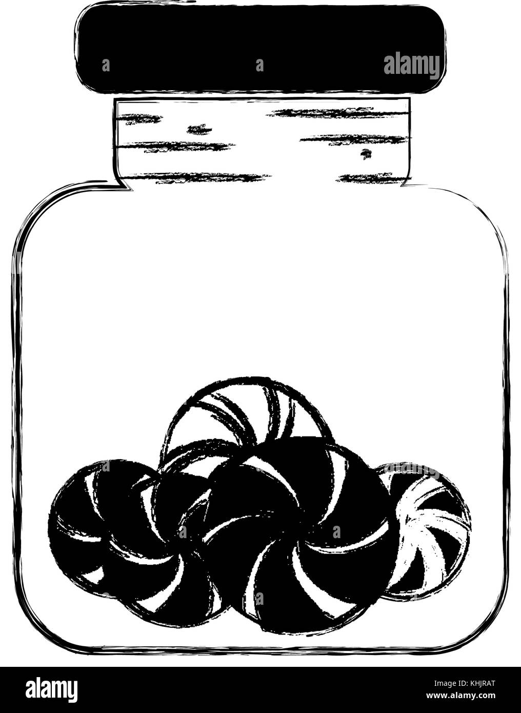 figure candies sweet dessert inside crystal jar Stock Vector Image ...