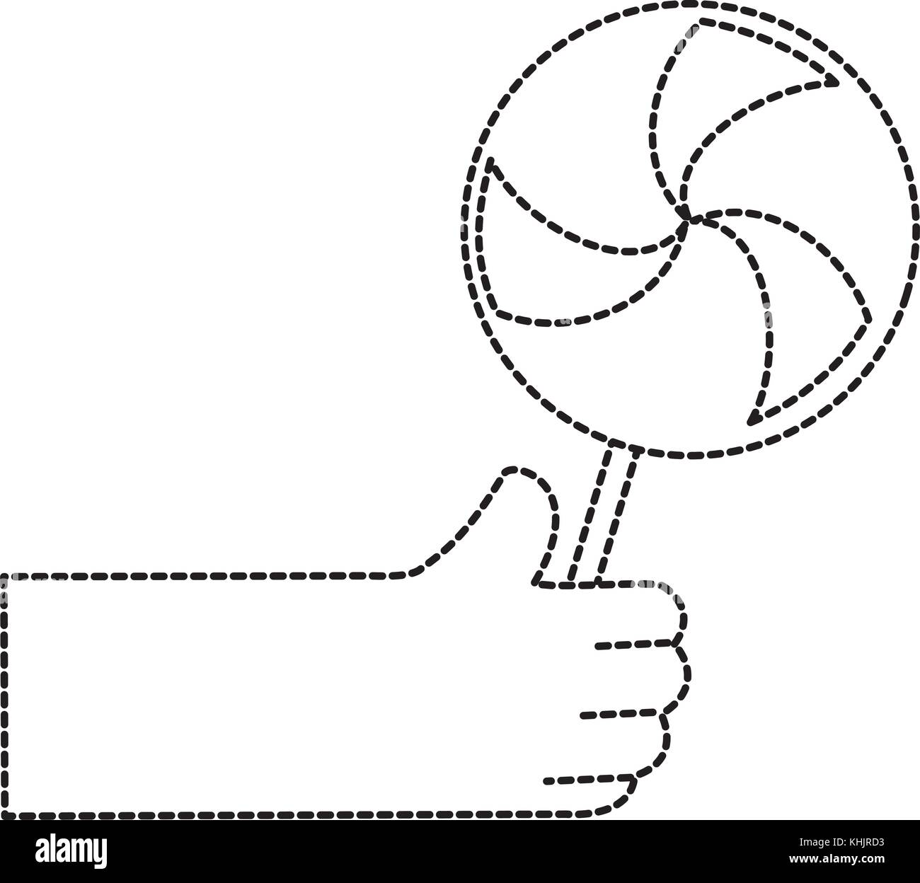 dotted shape hand with candy sweet dessert sugar Stock Vector Image ...