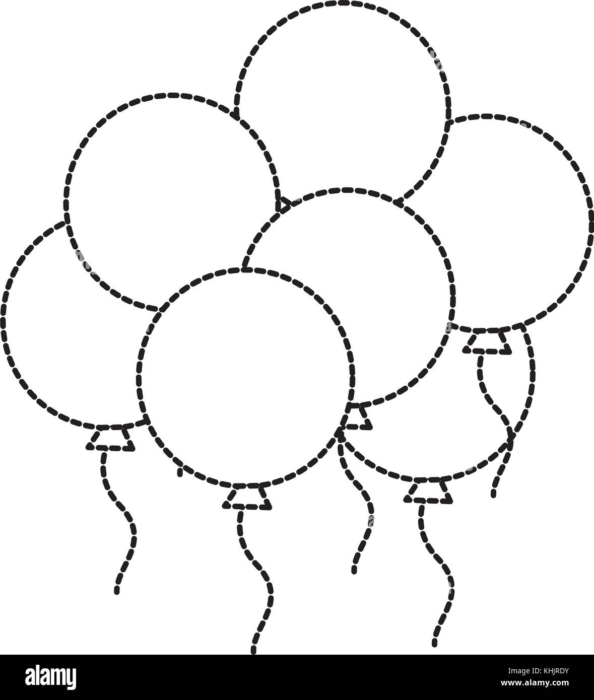 dotted shape balloons party celebration decoration design Stock Vector ...