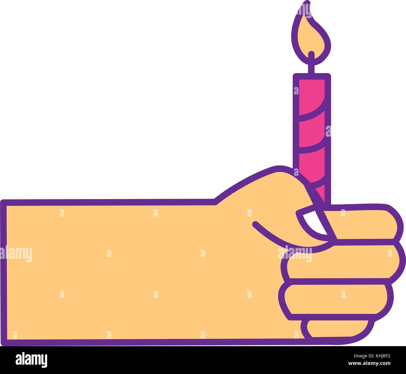 hand with candle fire decoration design Stock Vector Image & Art - Alamy