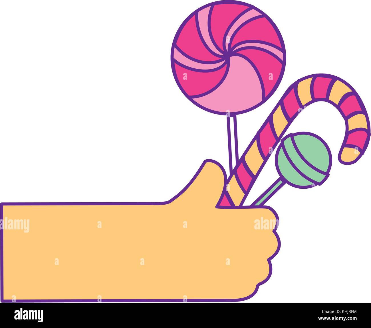 hand with candies sweet dessert sugar Stock Vector Image & Art - Alamy