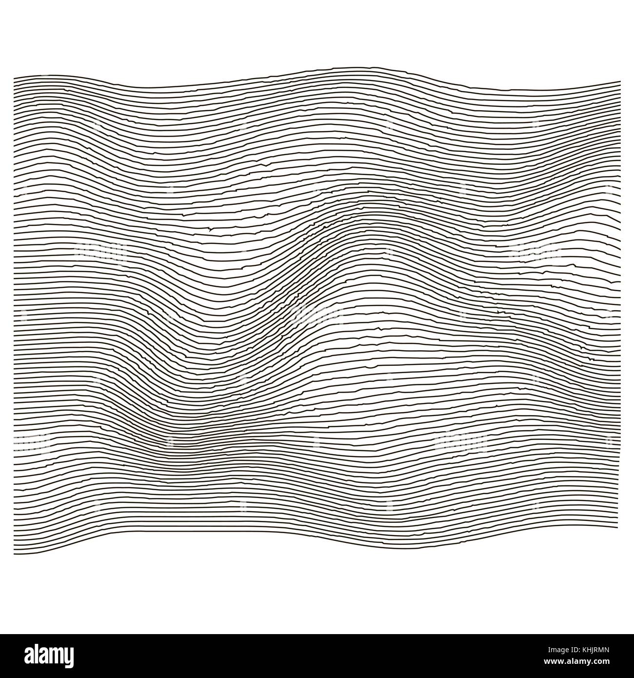 Wave Stripe Background. Grunge Line Textured Pattern Stock Vector Image ...