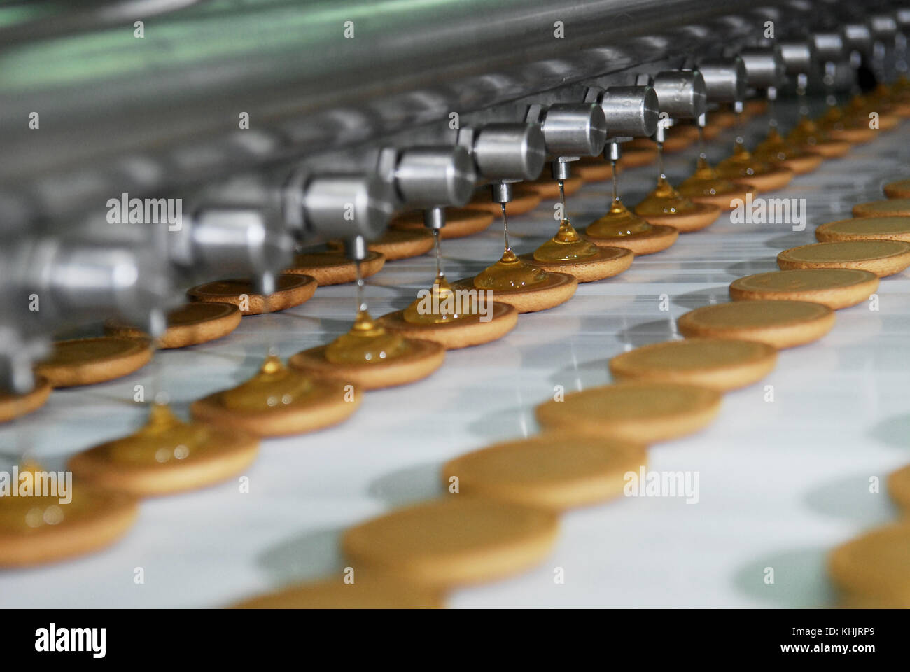 Biscuit and waffle production factory line Stock Photo - Alamy
