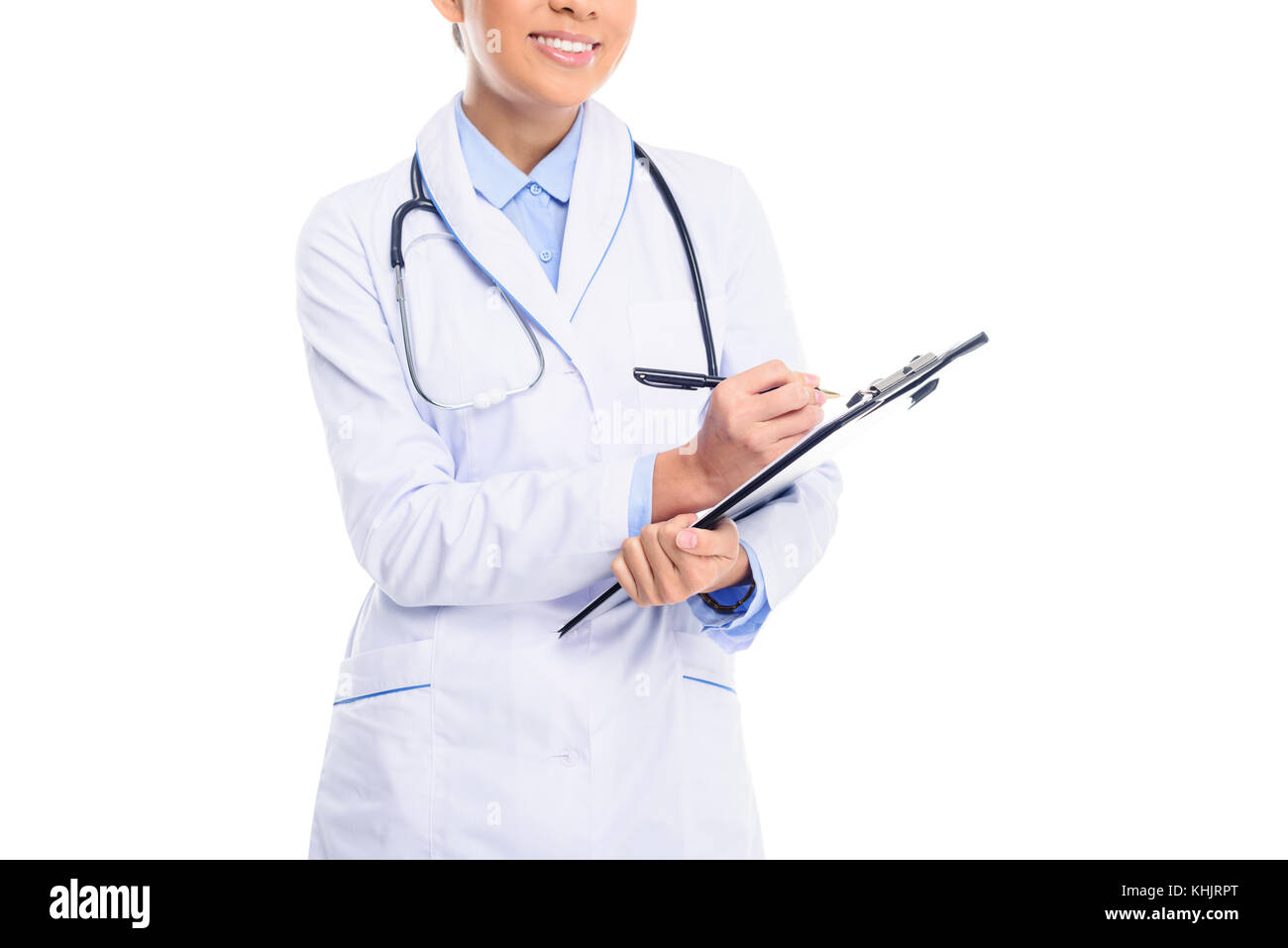 doctor writing diagnosis Stock Photo - Alamy
