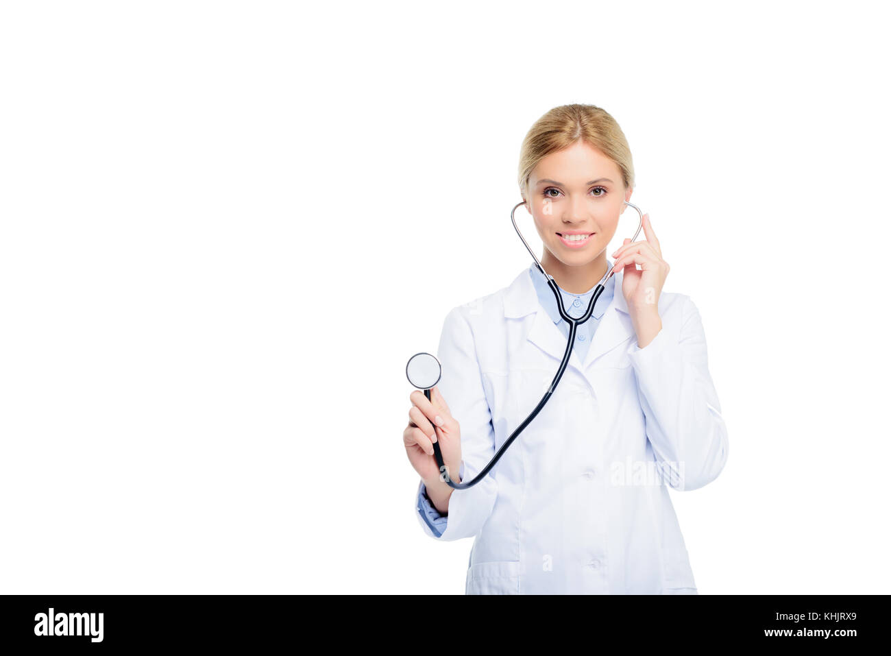 female doctor with stethoscope Stock Photo - Alamy