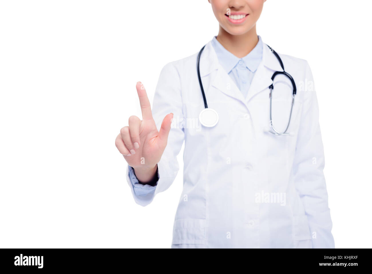 presenting female doctor Stock Photo - Alamy