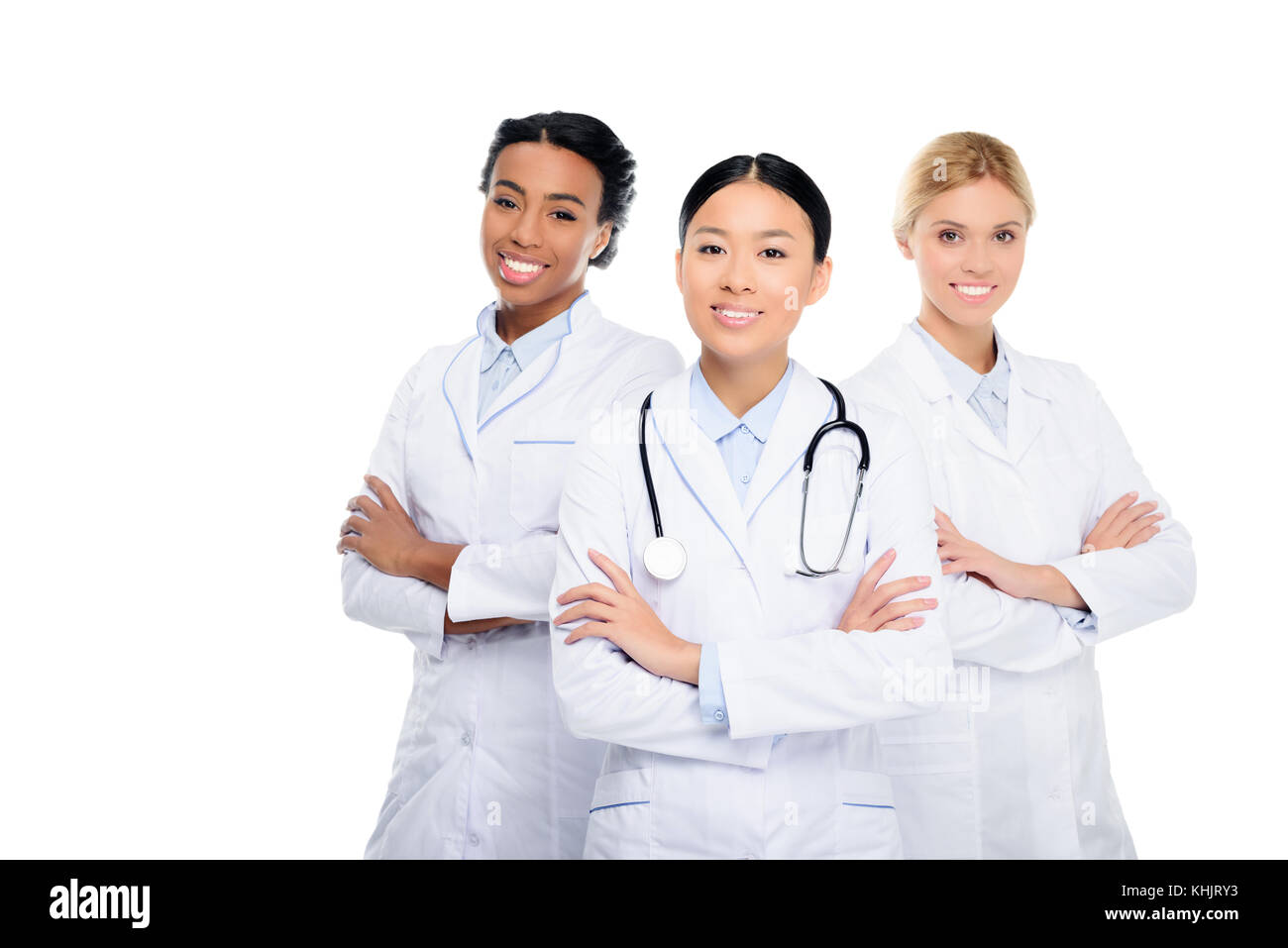 multiethnic doctors with crossed arms Stock Photo - Alamy