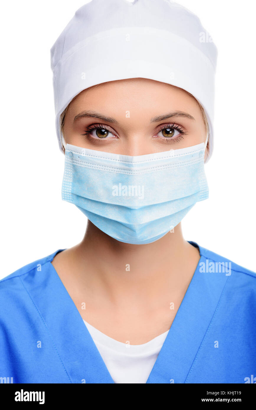 surgeon in medical cap and mask Stock Photo - Alamy
