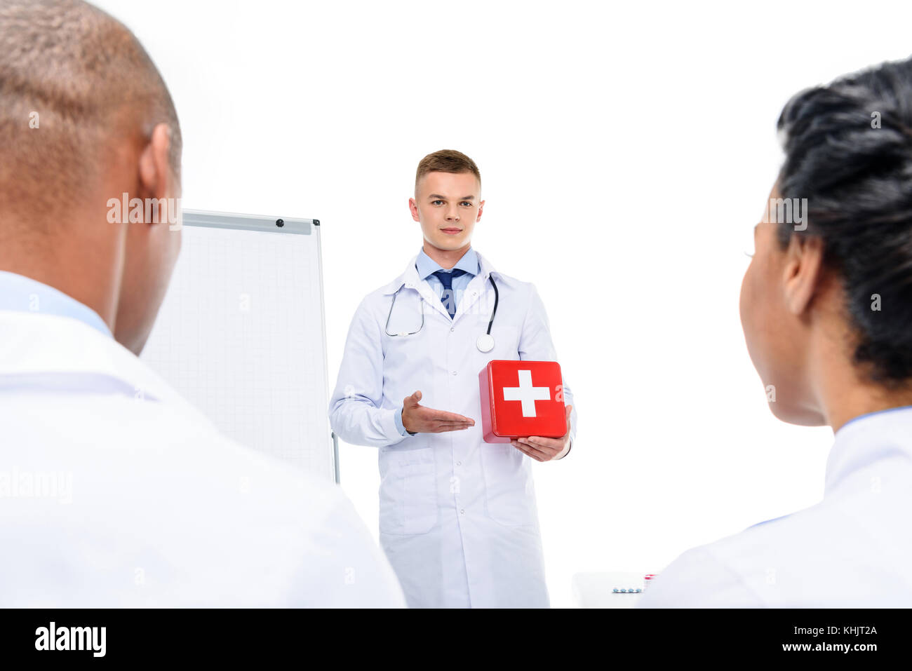 doctor presenting first aid kit Stock Photo - Alamy