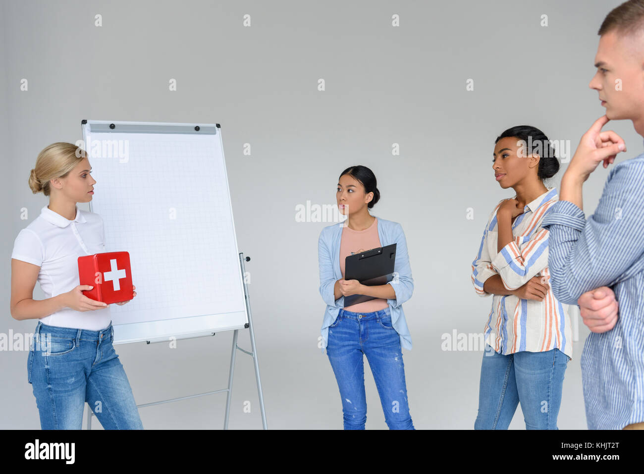 Woman with first aid kit hi-res stock photography and images - Alamy