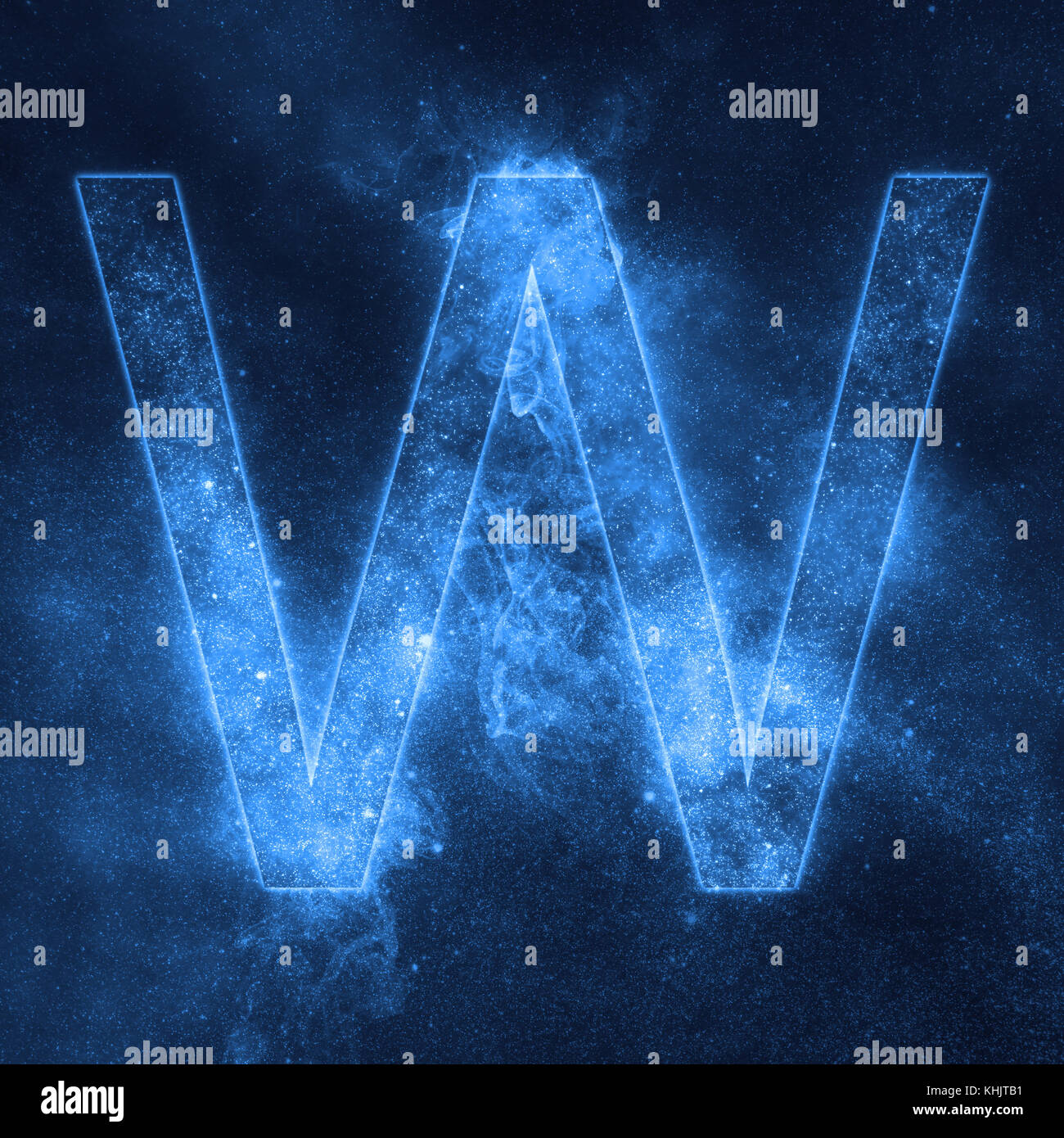 Letter W alphabet symbol. Space Letter, Night Sky Letter Stock Photo ...