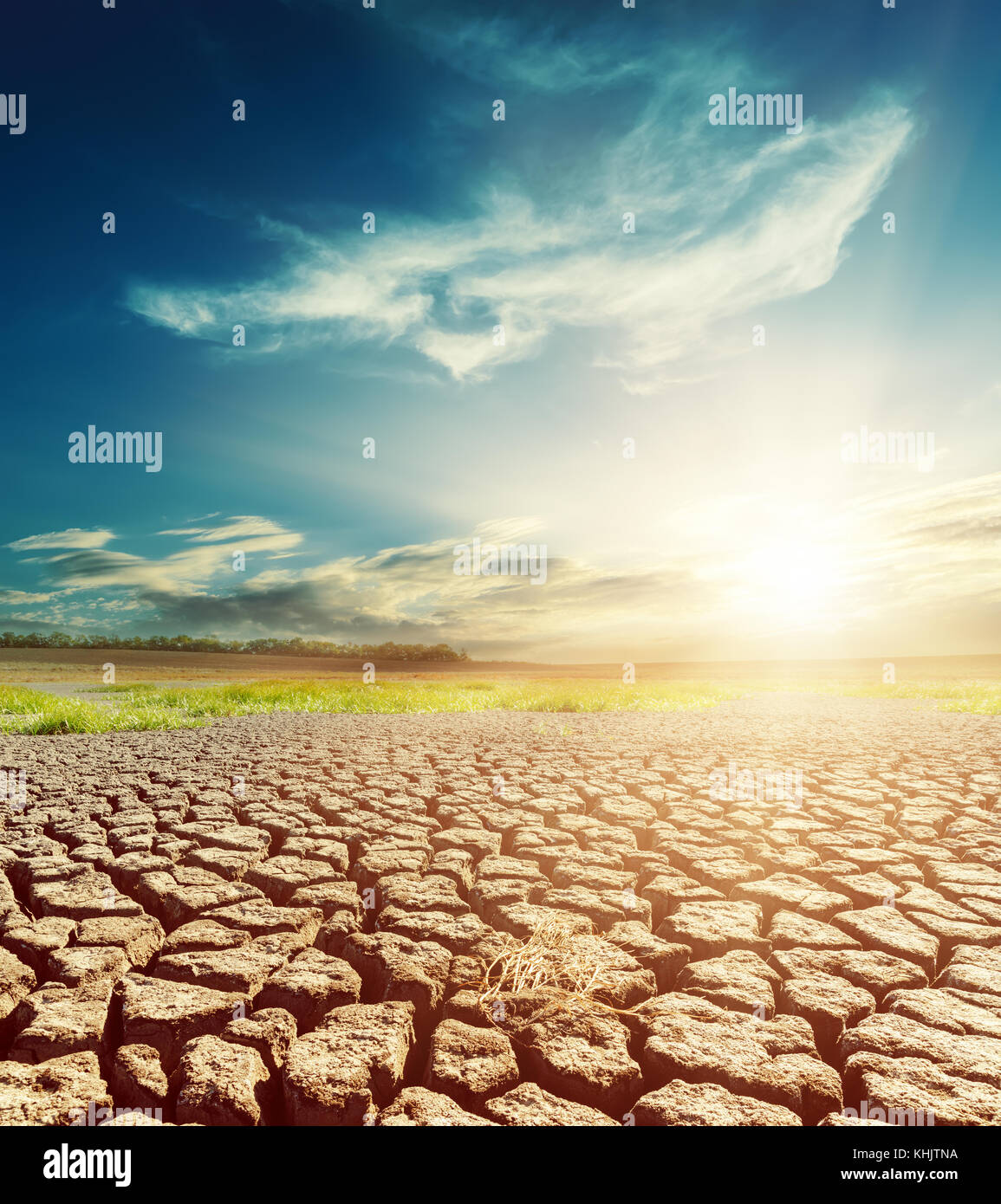 desert earth and dramatic sky with sunset Stock Photo - Alamy