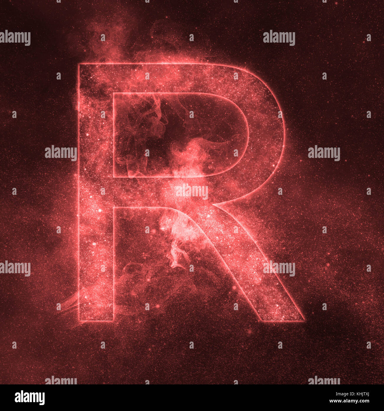 Letter R alphabet symbol. Space Letter, Night Sky Letter Stock Photo ...