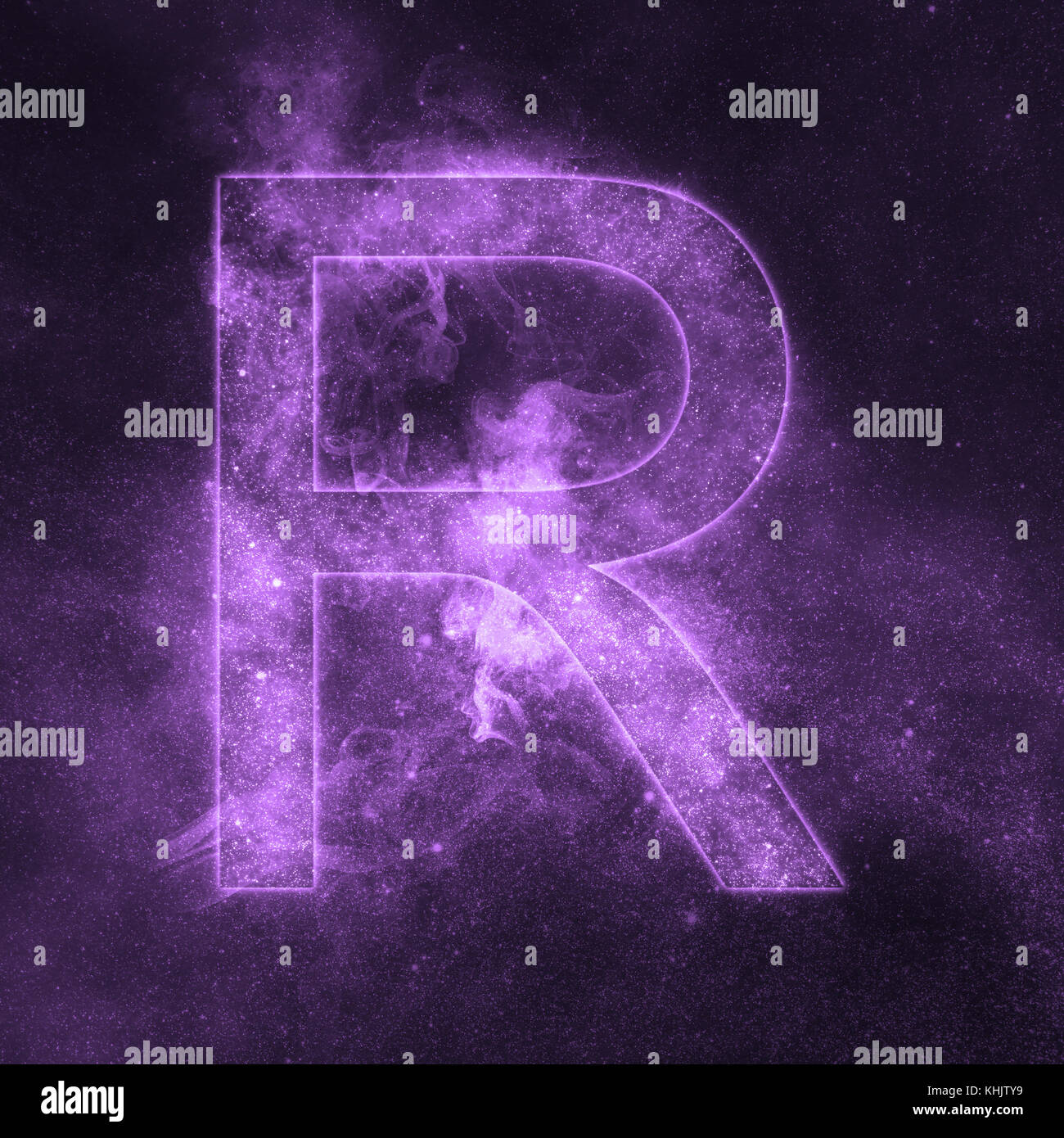 Letter R alphabet symbol. Space Letter, Night Sky Letter Stock Photo ...