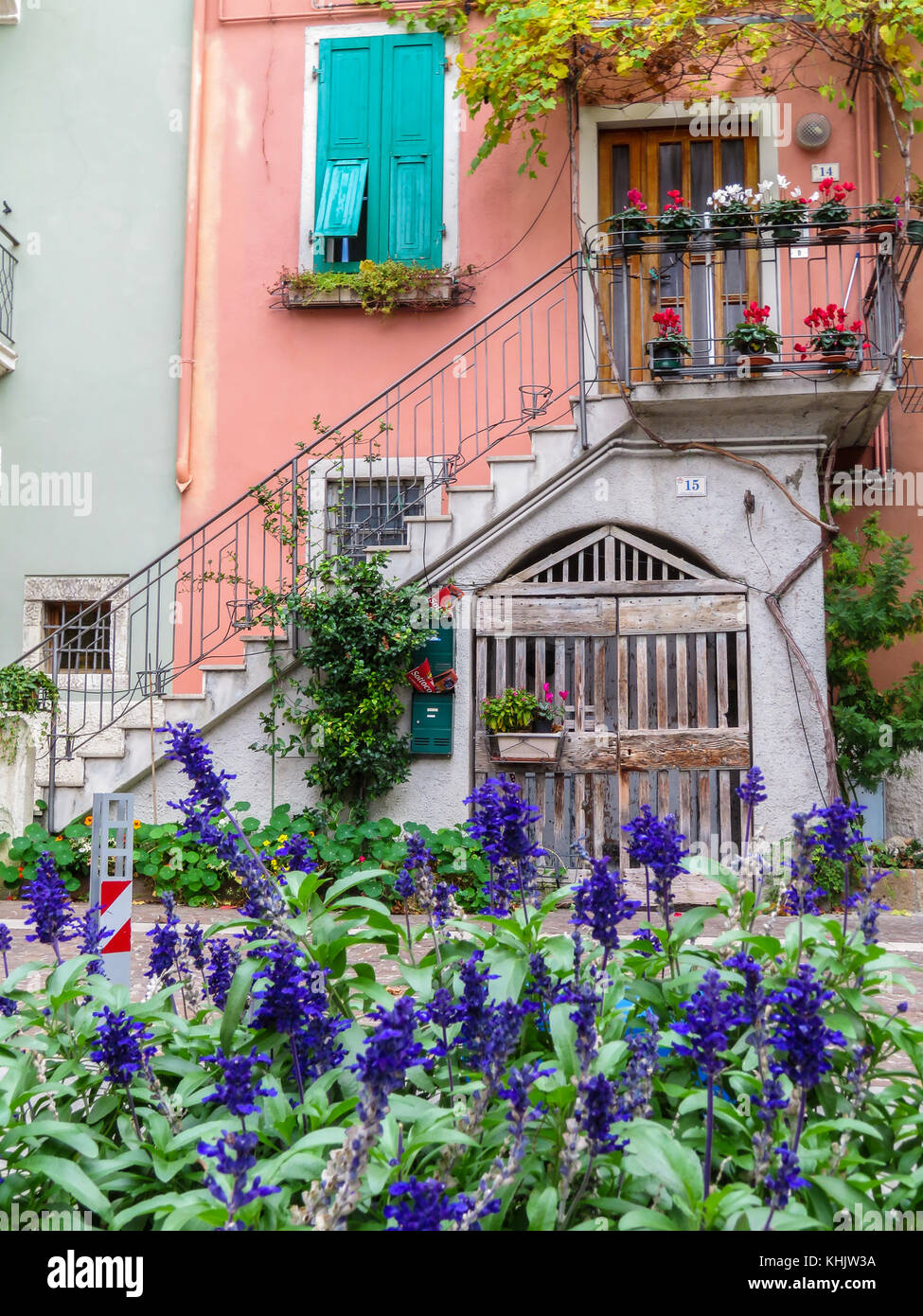 A pretty corner in Torbole Lake Garda Italy Stock Photo - Alamy