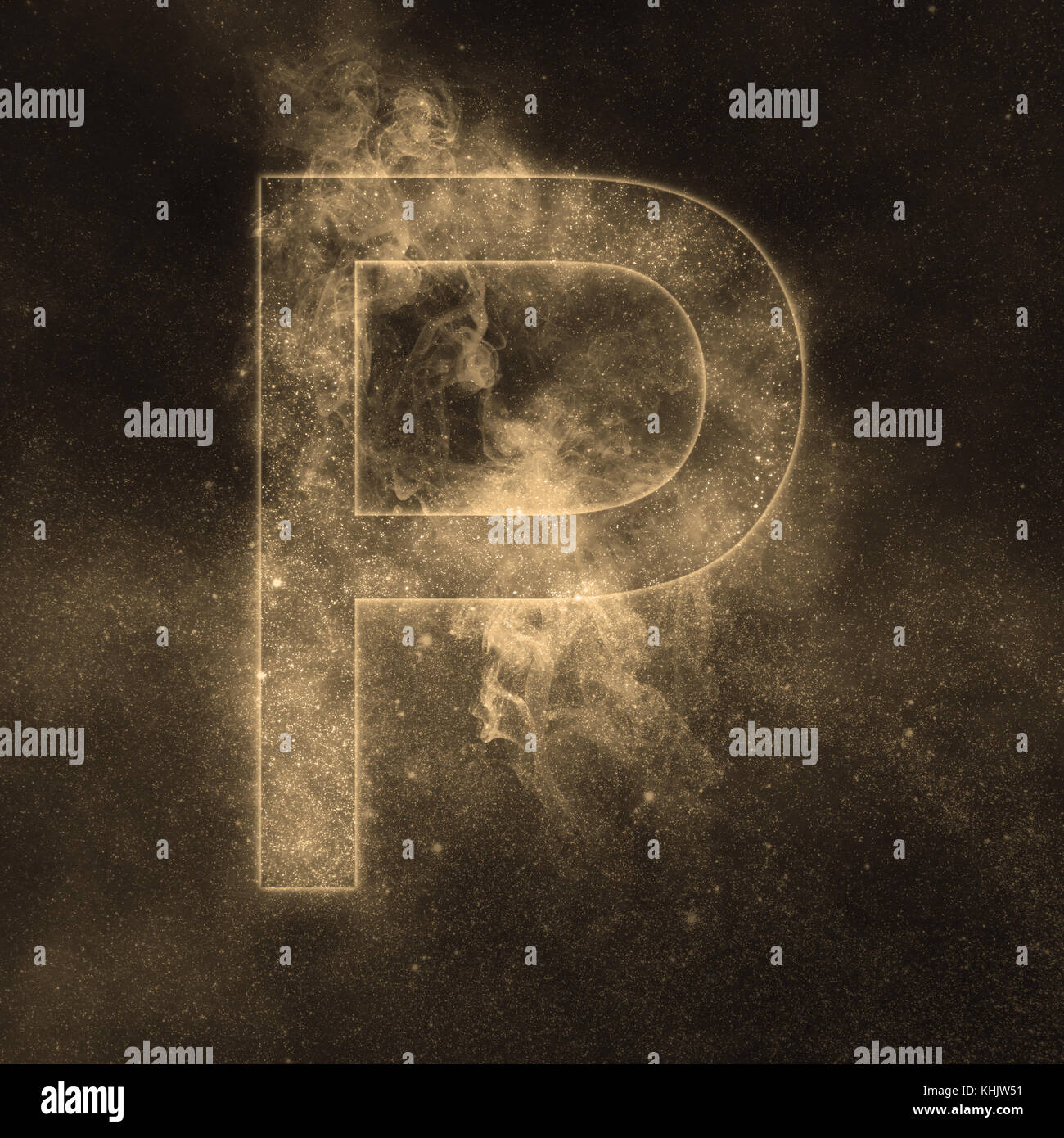 Letter P alphabet symbol. Space Letter, Night Sky Letter Stock Photo ...