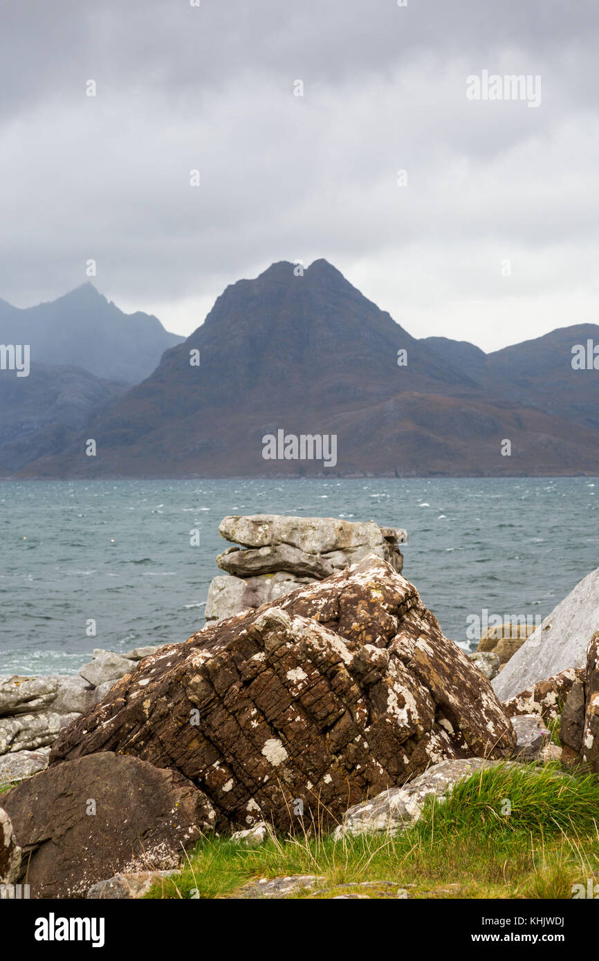 The rugged landscape of Elgol, Isle of Skye, Scottish Highlands Stock ...