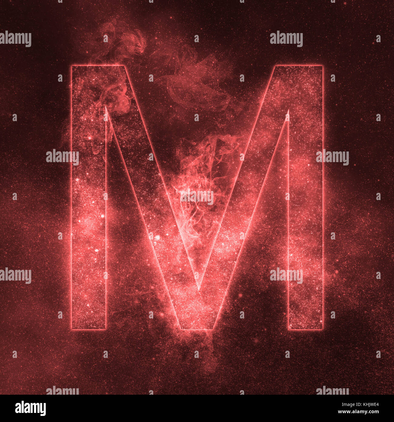 Letter M alphabet symbol. Space Letter, Night Sky Letter Stock Photo ...
