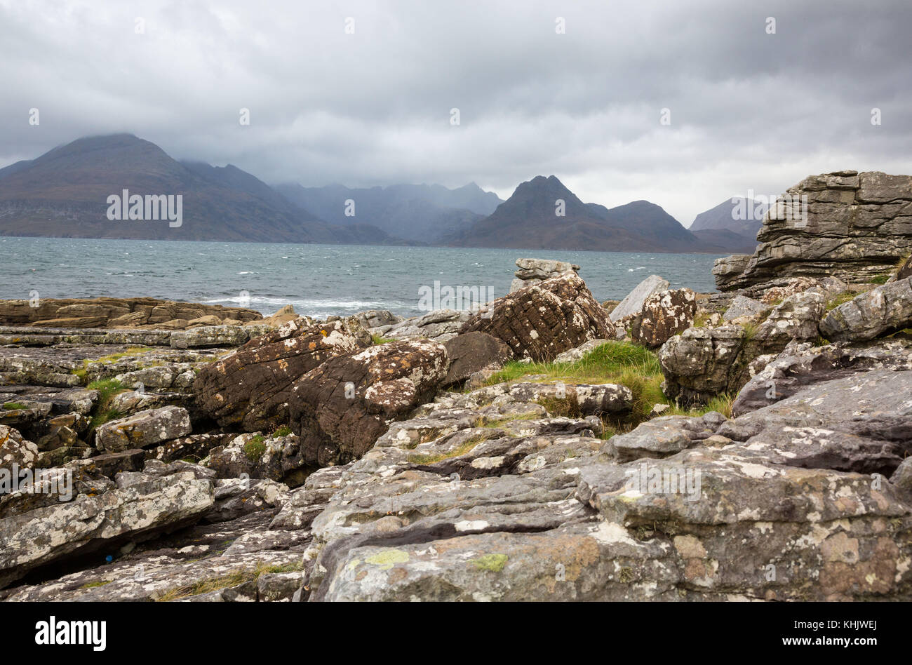 The rugged landscape of Elgol, Isle of Skye, Scottish Highlands Stock ...