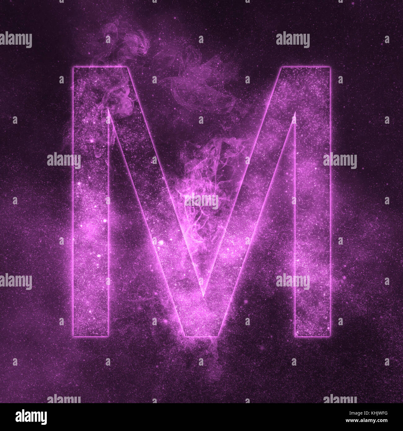 Letter M alphabet symbol. Space Letter, Night Sky Letter Stock Photo ...