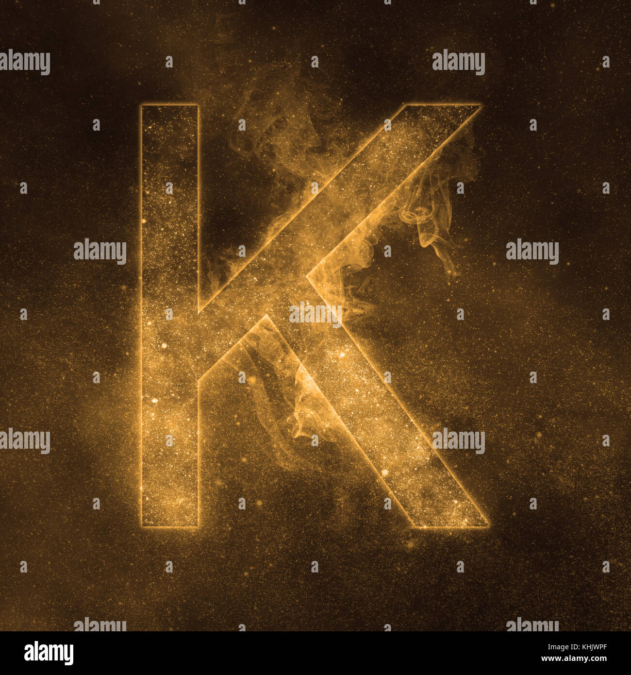 Letter K alphabet symbol. Space Letter, Night Sky Letter Stock Photo ...