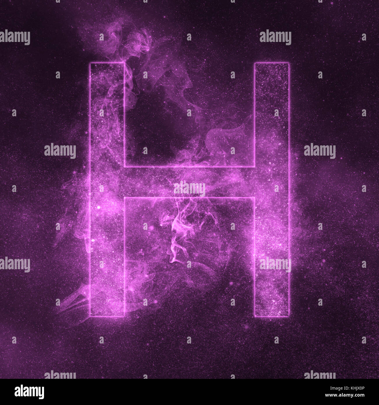Letter H alphabet symbol. Space Letter, Night Sky Letter Stock Photo ...