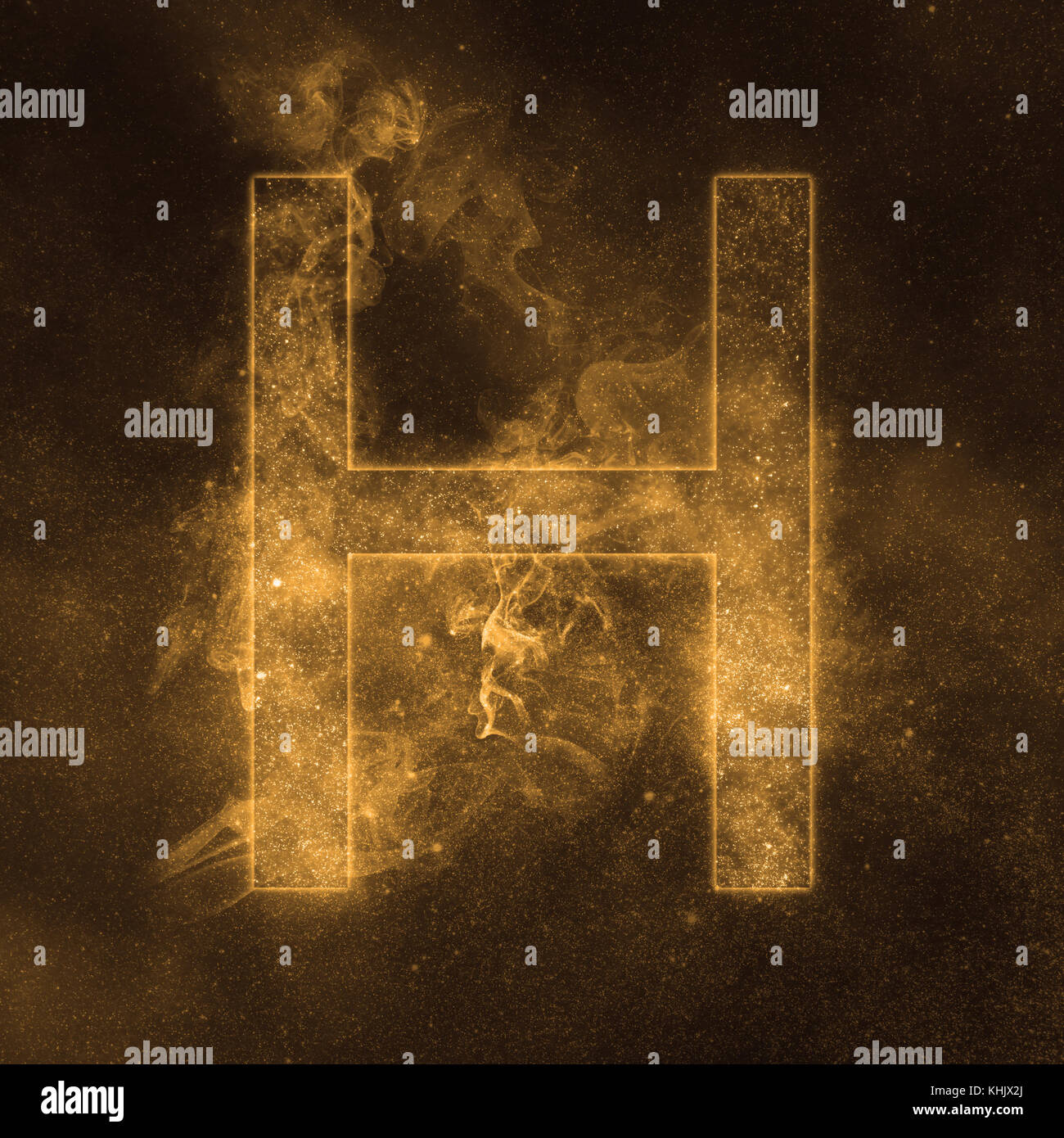 Letter H alphabet symbol. Space Letter, Night Sky Letter Stock Photo ...