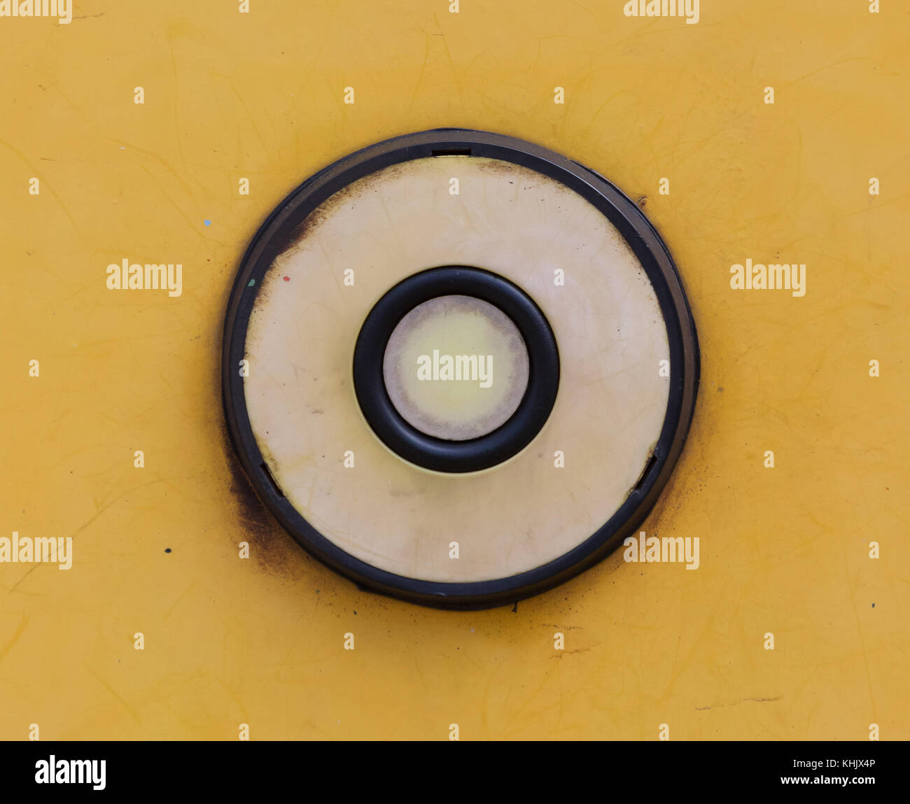 Old yellow push button in a dutch train Stock Photo - Alamy