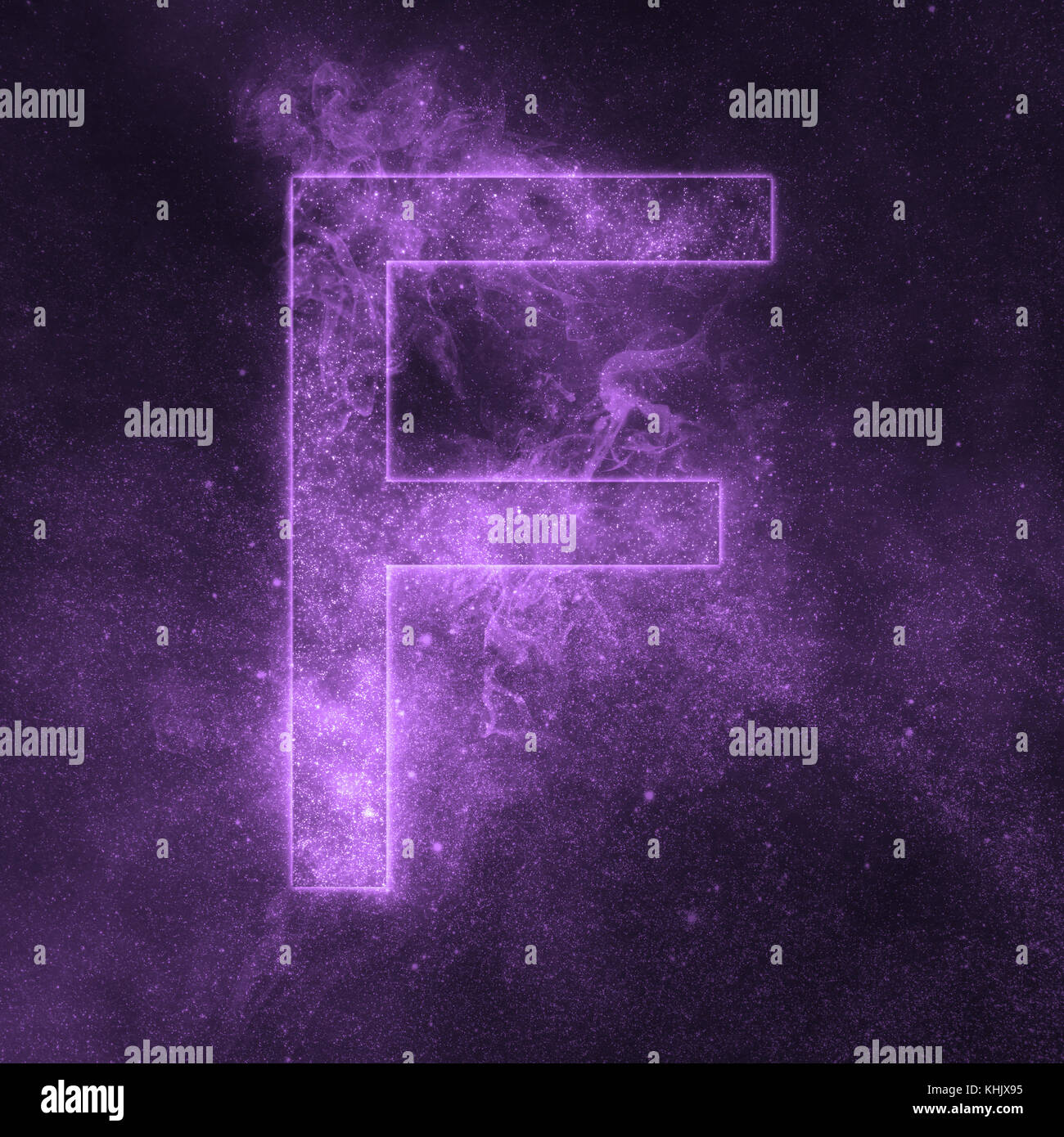 Letter F alphabet symbol. Space Letter, Night Sky Letter Stock Photo ...