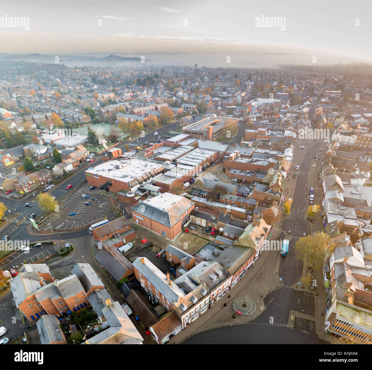 Leighton Buzzard town- Aerial view Stock Photo - Alamy