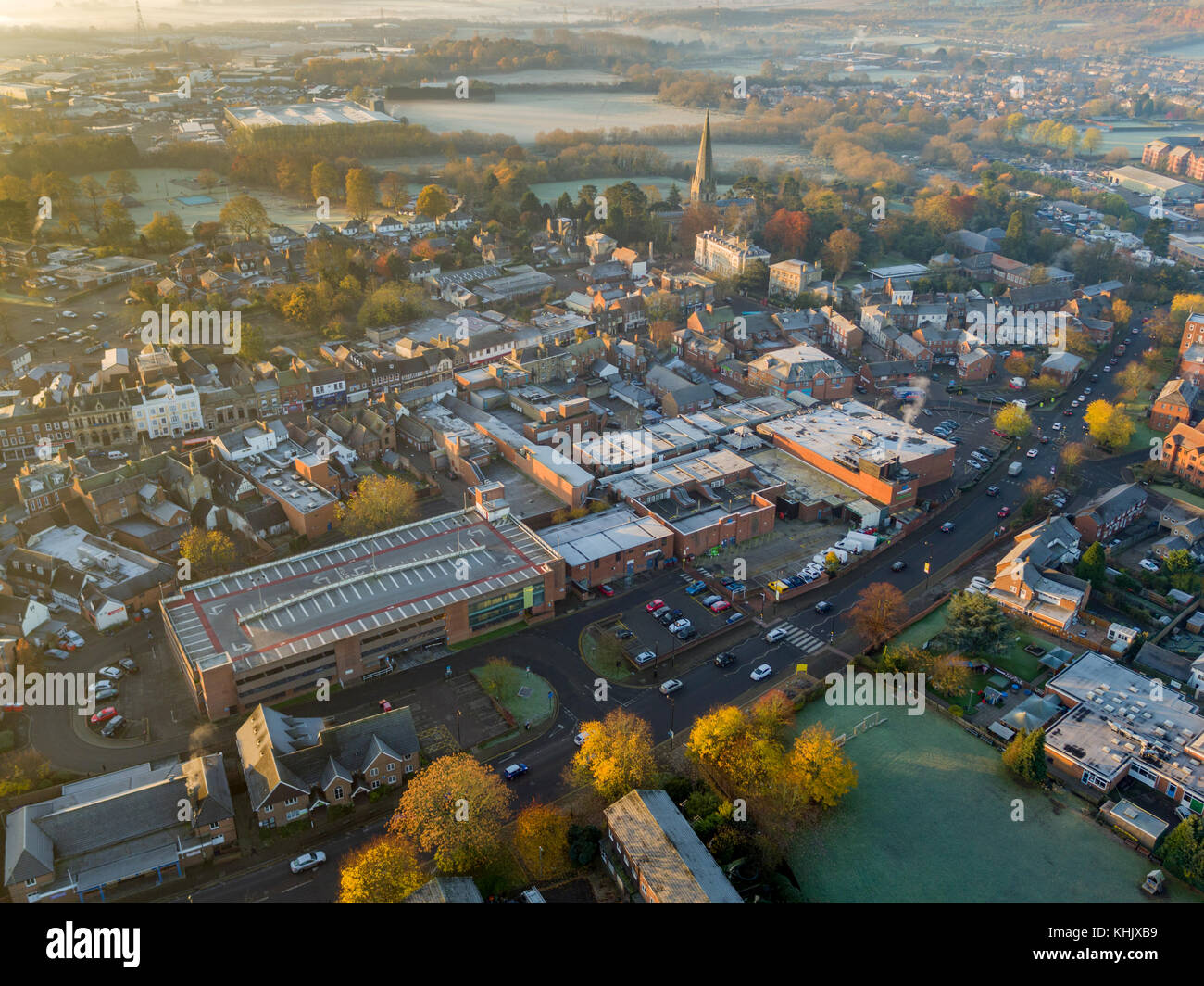 Leighton Buzzard town- Aerial view Stock Photo - Alamy