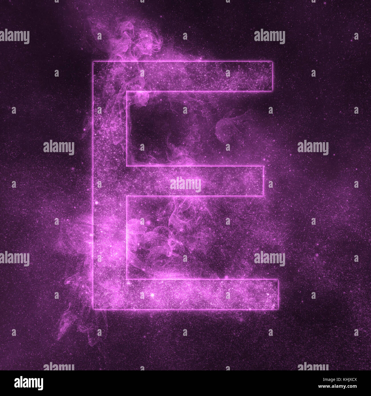 Letter E alphabet symbol. Space Letter, Night Sky Letter Stock Photo ...