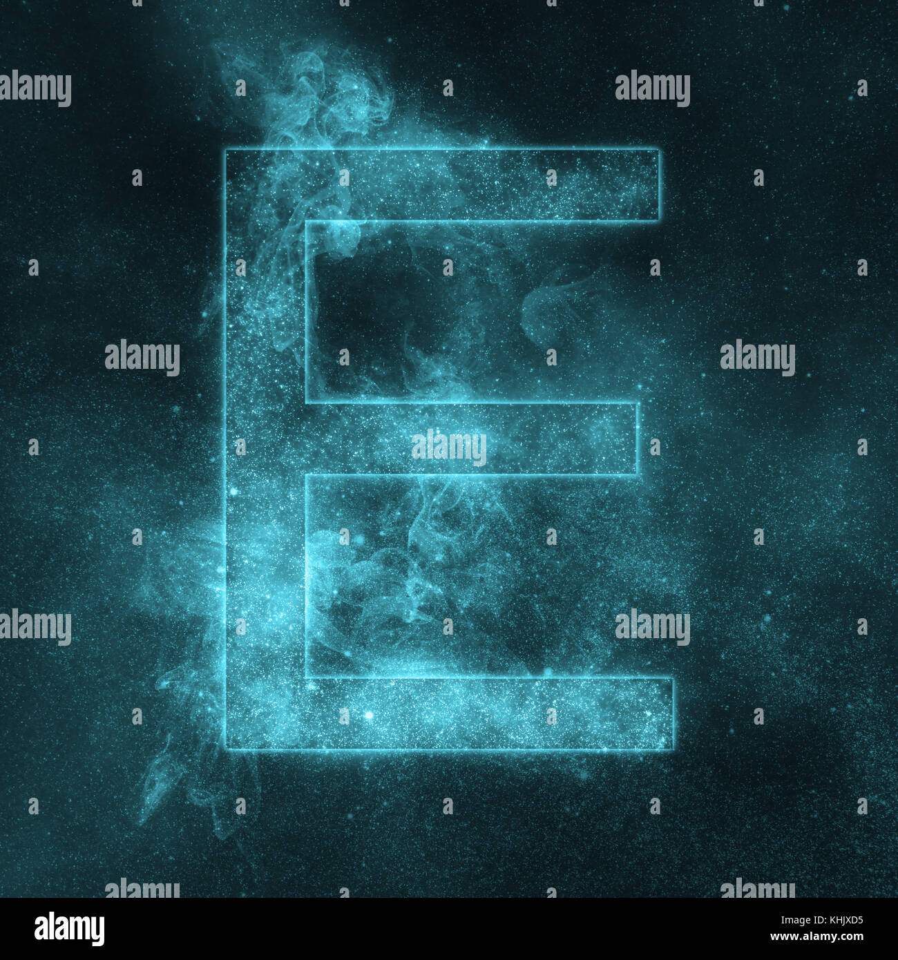 Letter E alphabet symbol. Space Letter, Night Sky Letter Stock Photo ...
