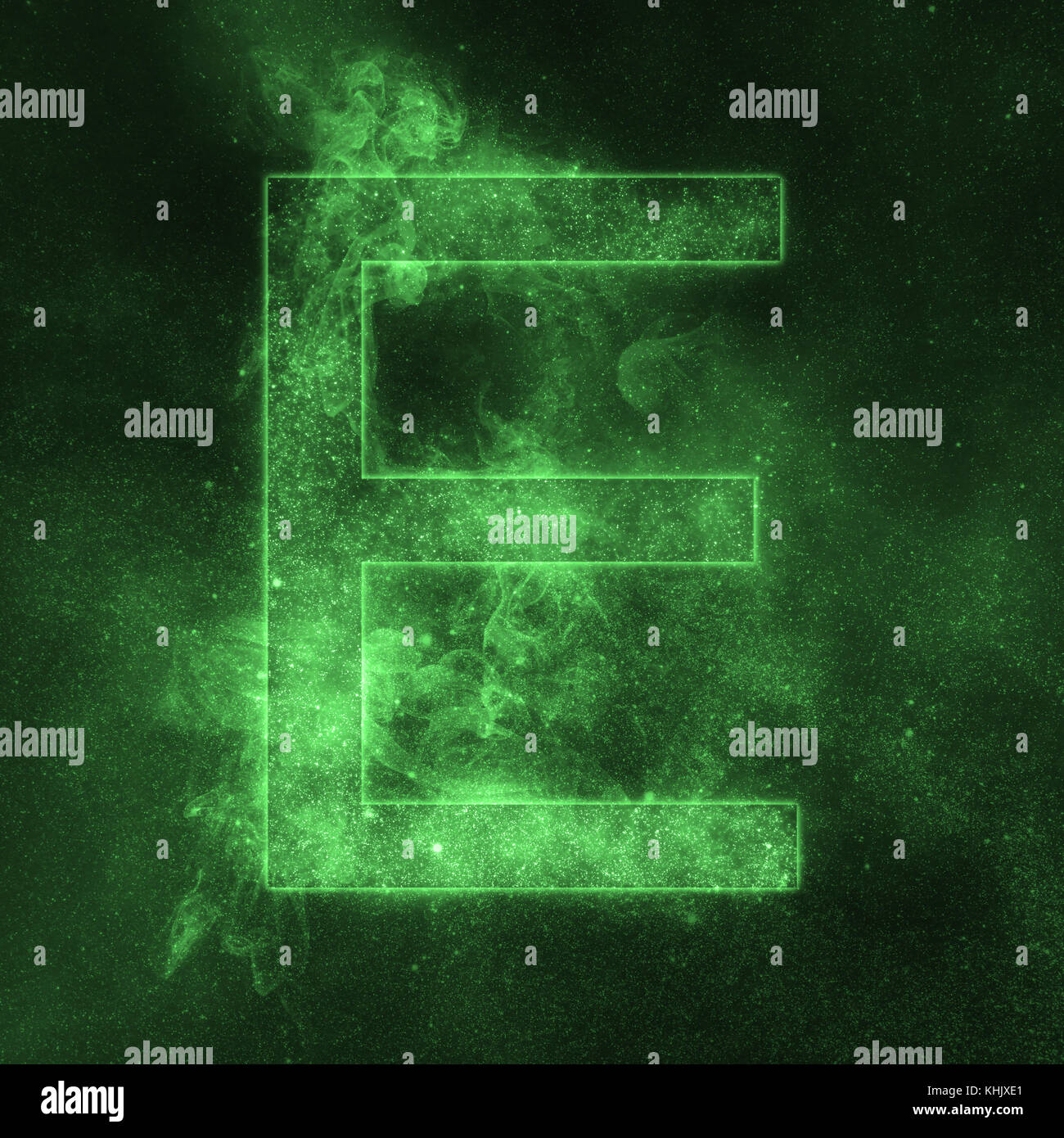 Letter E alphabet symbol. Space Letter, Night Sky Letter Stock Photo ...