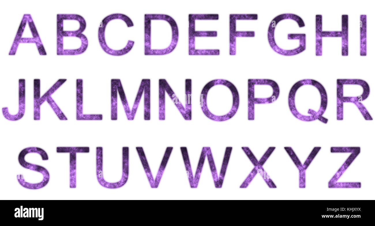 Stylized Starry Alphabet. Space Letters. Space Alphabet. On White ...