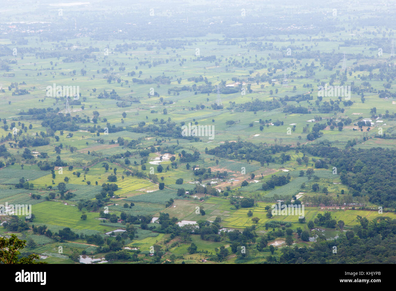 Bird's-eye view of landscape public landmark, Cliff view point ...