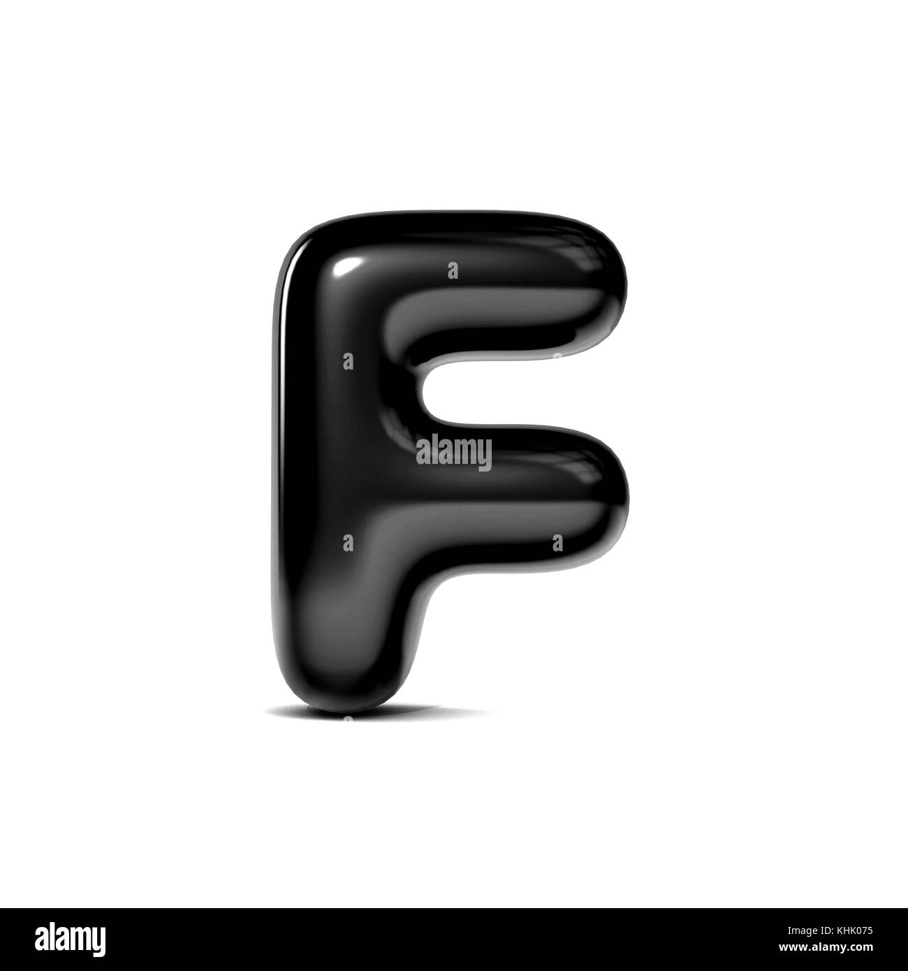 glossy letter F bubble font isolated on white background. 3D Rendering ...