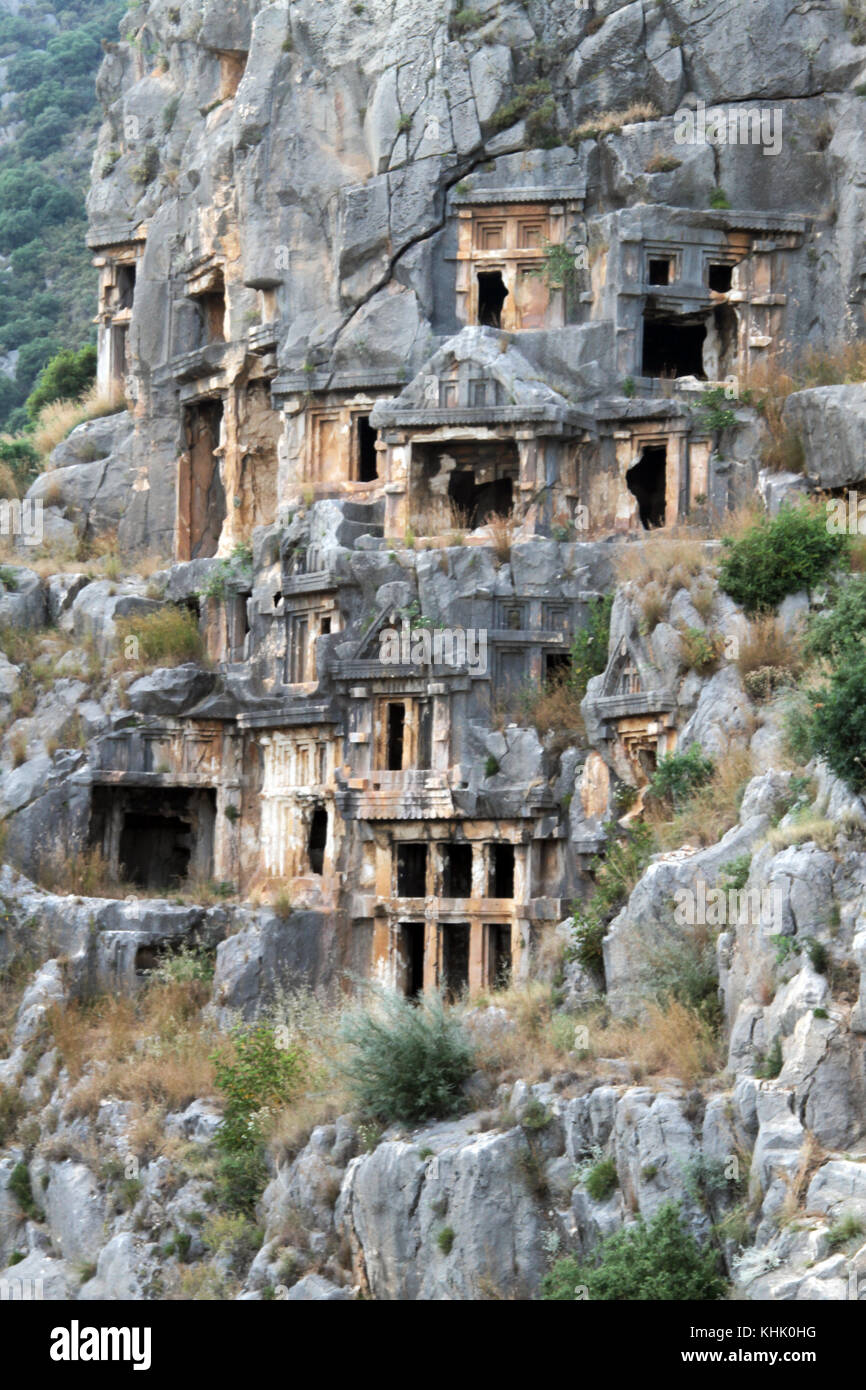 Ancient royal tombs in Myra, Turkey Stock Photo - Alamy