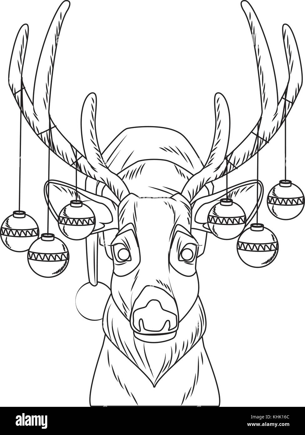 Santa hat christmas balls Black and White Stock Photos & Images - Alamy