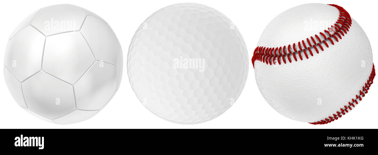 Collection of balls isolated on white background. 3d rendering Stock ...