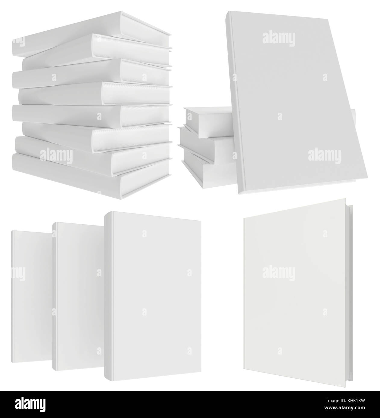 Set blank book isolated on white background. Template for design. 3d ...