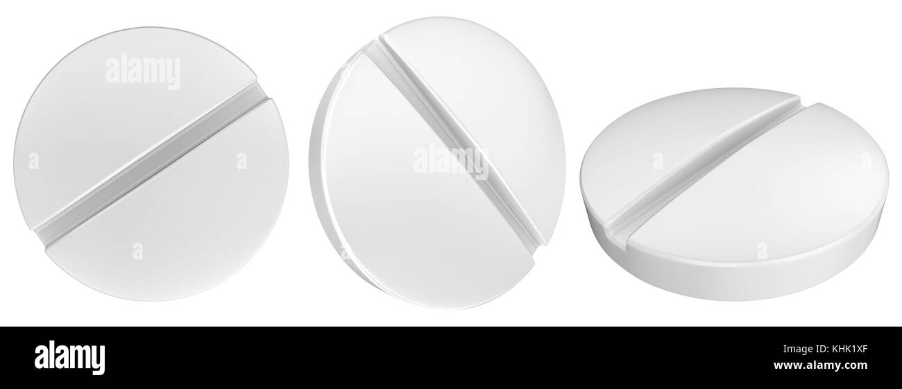 Set white tablet isolated on white backround. 3d rendering Stock Photo ...