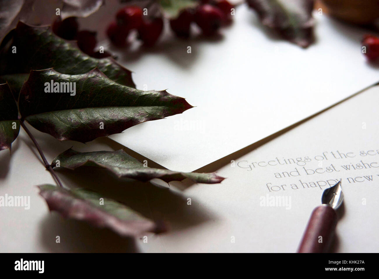 Writing Christmas cards Stock Photo - Alamy