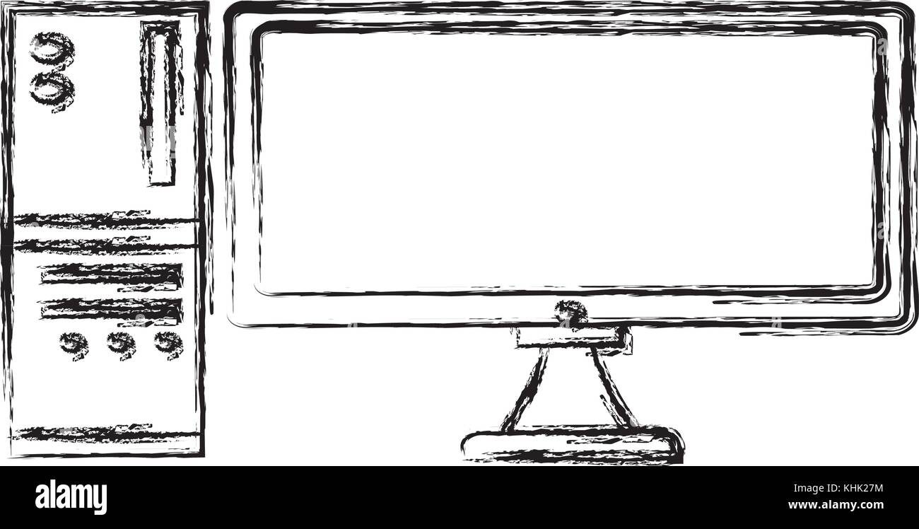 Desk computer technology Stock Vector Image & Art - Alamy